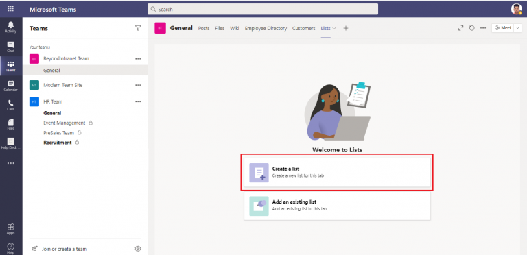 How to use Microsoft Lists with Microsoft Teams