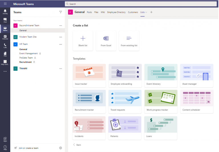 How to use Microsoft Lists with Microsoft Teams