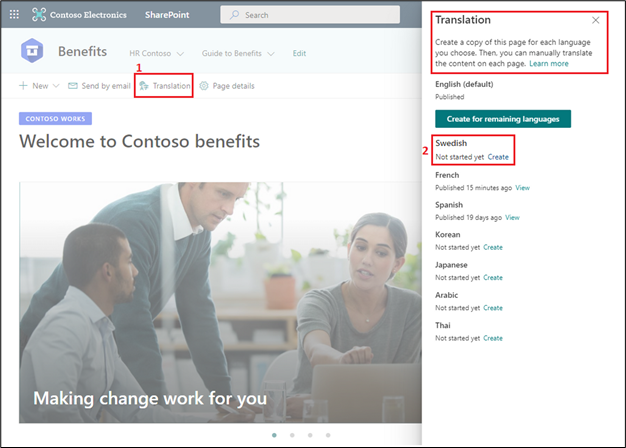 Multilingual Publishing For SharePoint Page